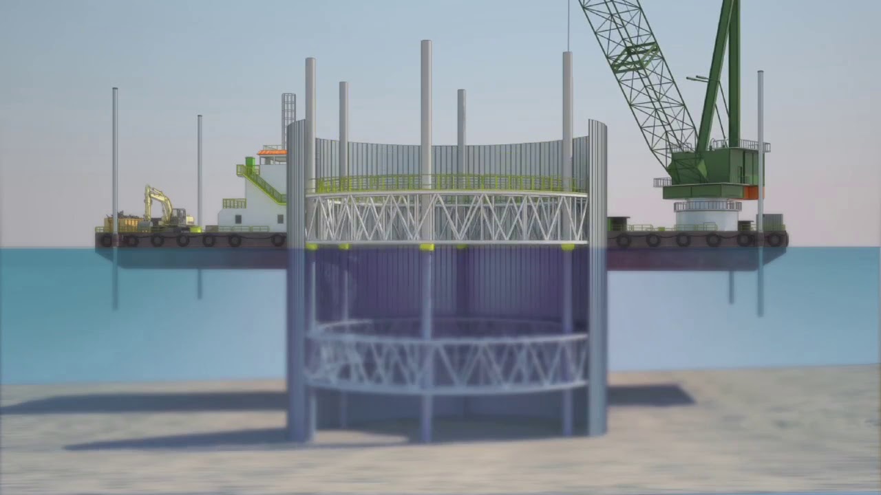 Coastal Engineering Cellular cofferdams Geociences Marines - YouTube