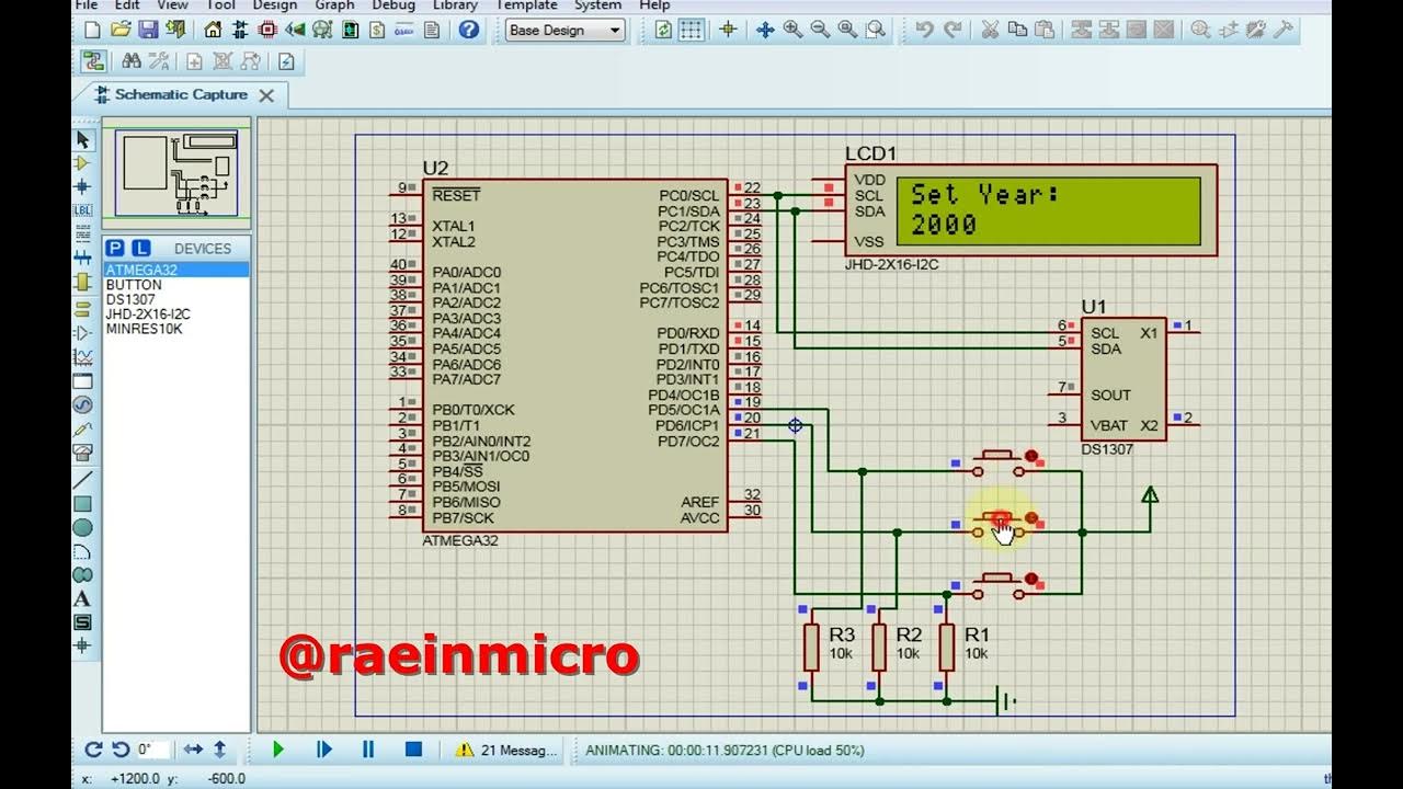 ATMEGA32 real time clock with DS1307 and I2C LCD - YouTube