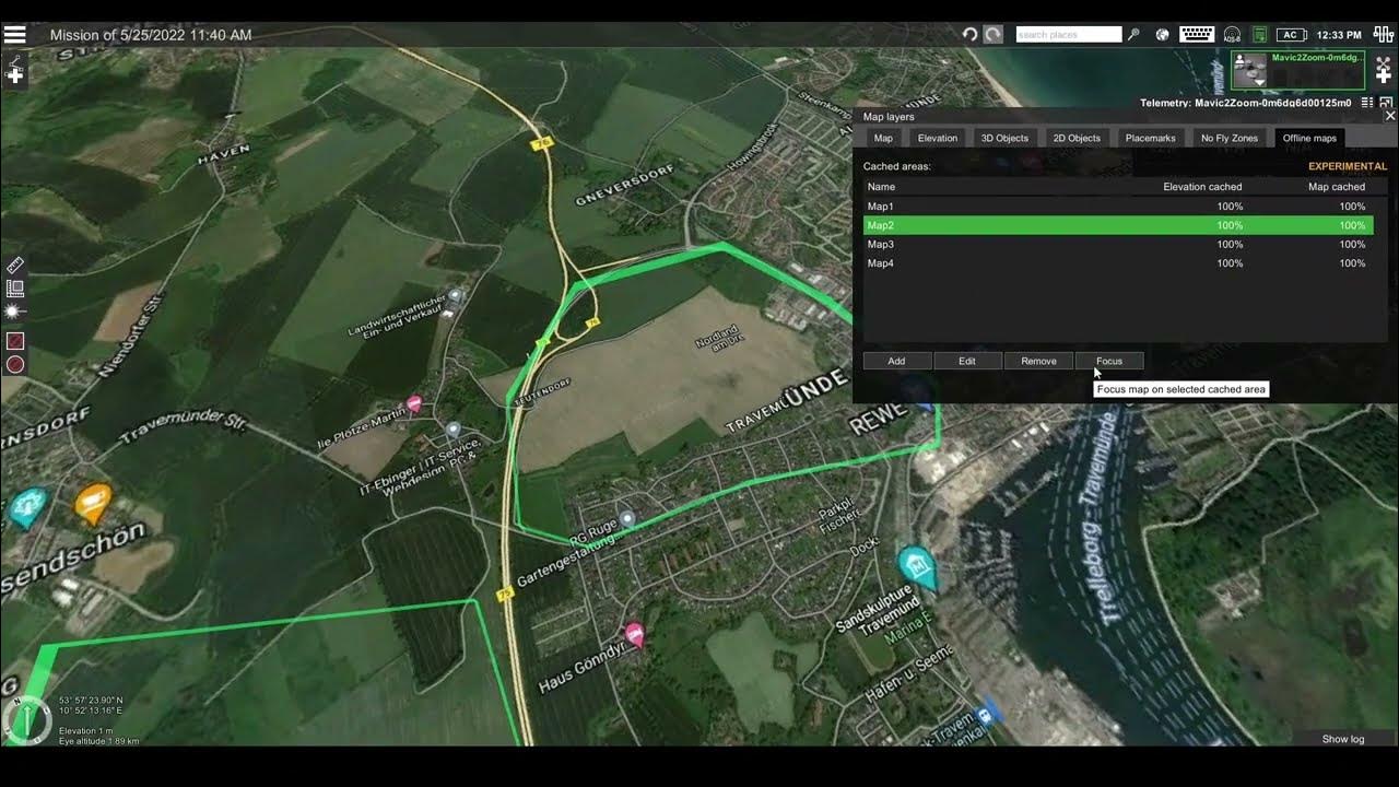 Caching map and elevation for offline use with UgCS - YouTube