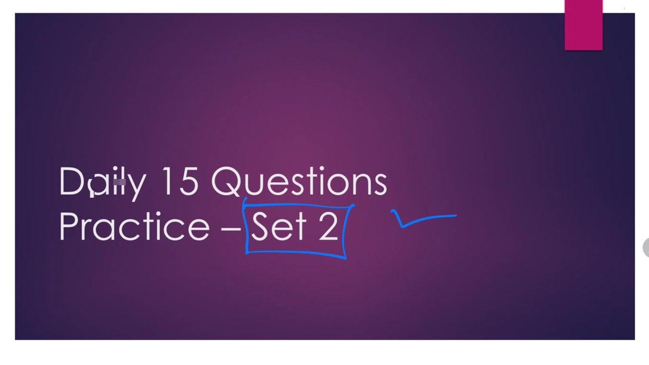 Daily 15 questions practice Set 2 - YouTube