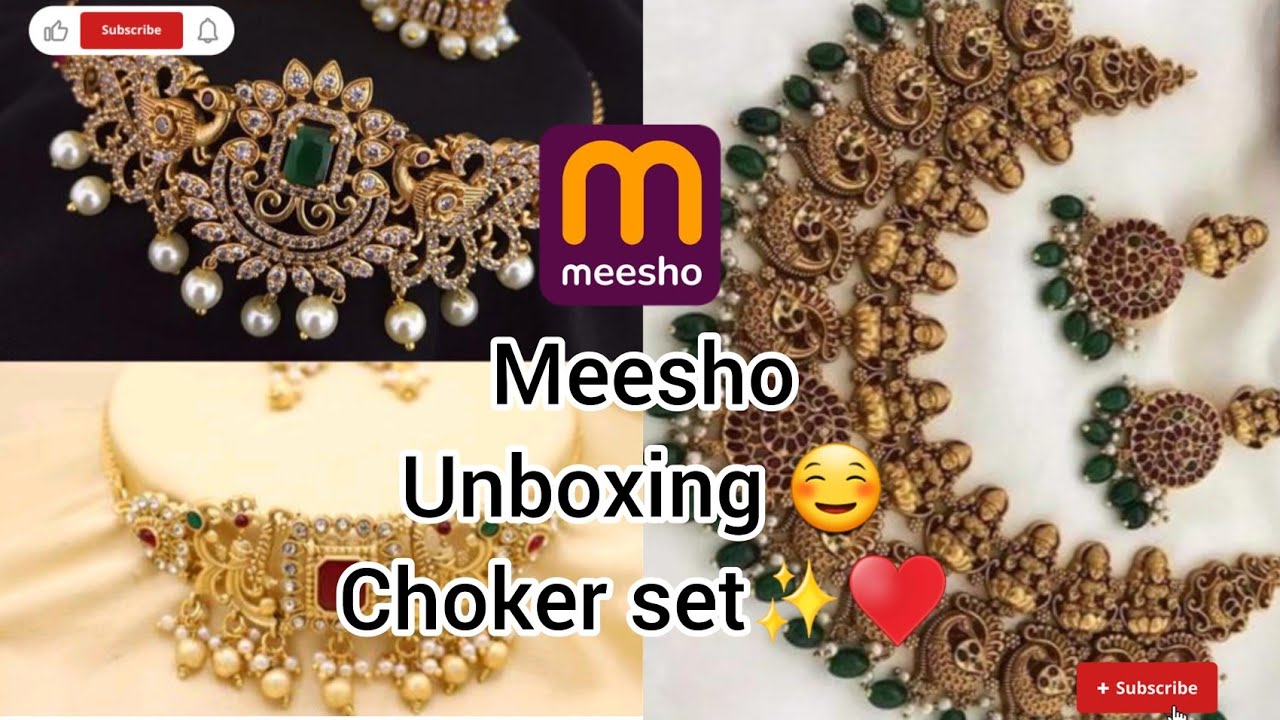 beautiful choker set😍 traditional set ️☺️meesho unboxing♥️choker # ...