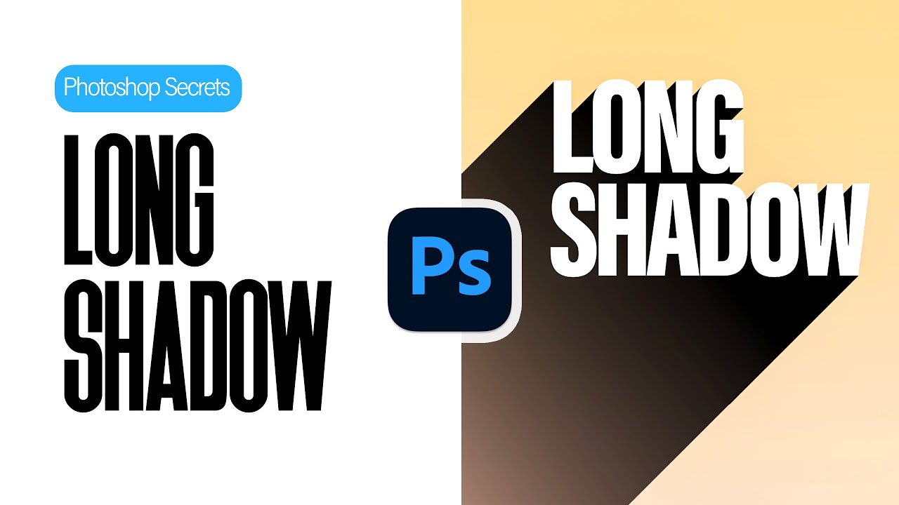 The quickest way to create long shadow in photoshop - YouTube