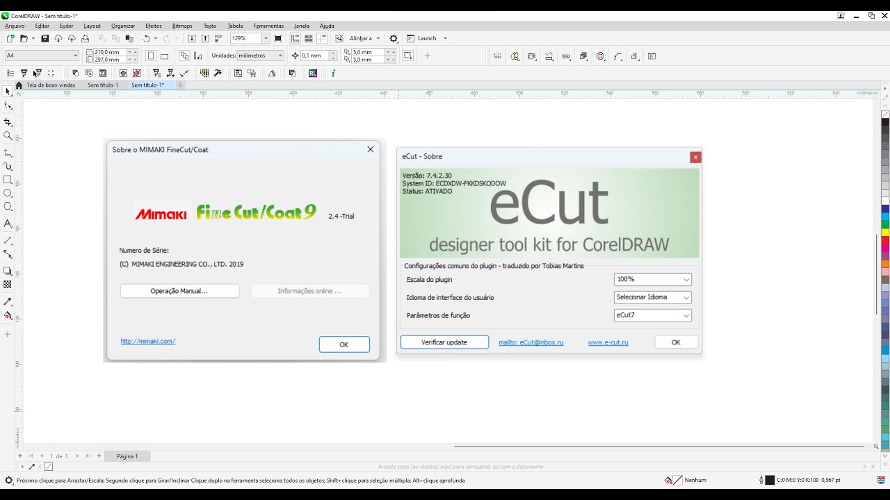 #51 - eCut 7 e FineCut 9 Mimaki instalados no Corel - YouTube