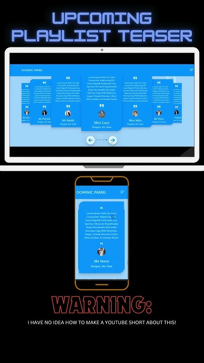 Responsive Portfolio Landing page Website Teaser | HTML CSS JavaScript #shorts - YouTube