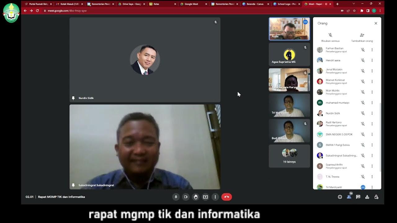 RAPAT MGMP TIK DAN INFORMATIKA - PEMBAHASAN SK, VISI DAN MISI PROGRAM KERJA DAN LOGO MGMP - YouTube