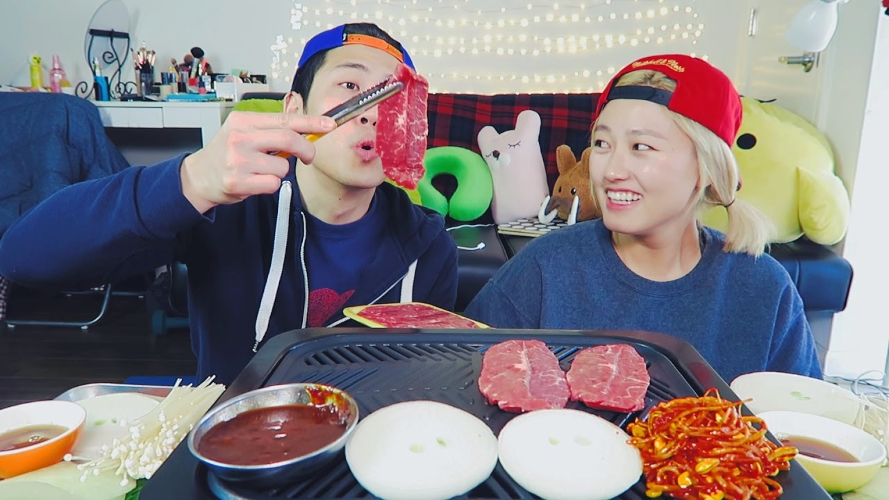 [Part 1] Korean Grilling at Home mukbang - YouTube
