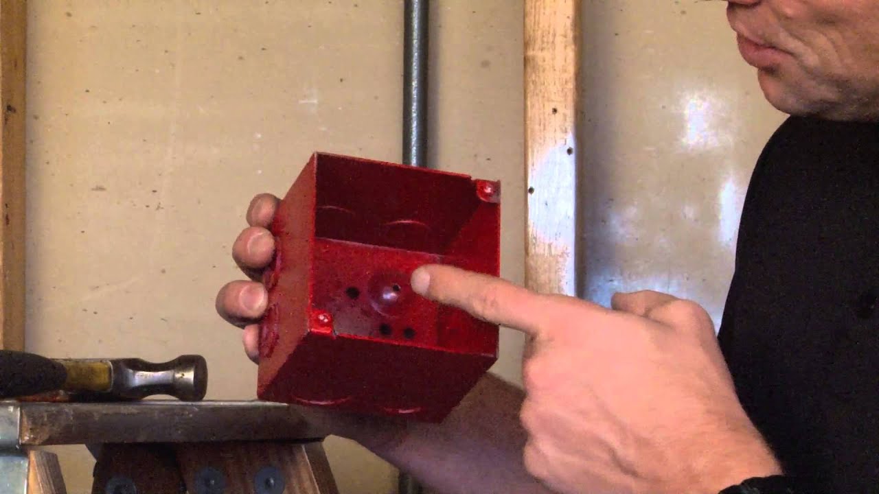 Square Box: Red, 4" Deep, 4" Square Junction Box with Side & Bottom ...