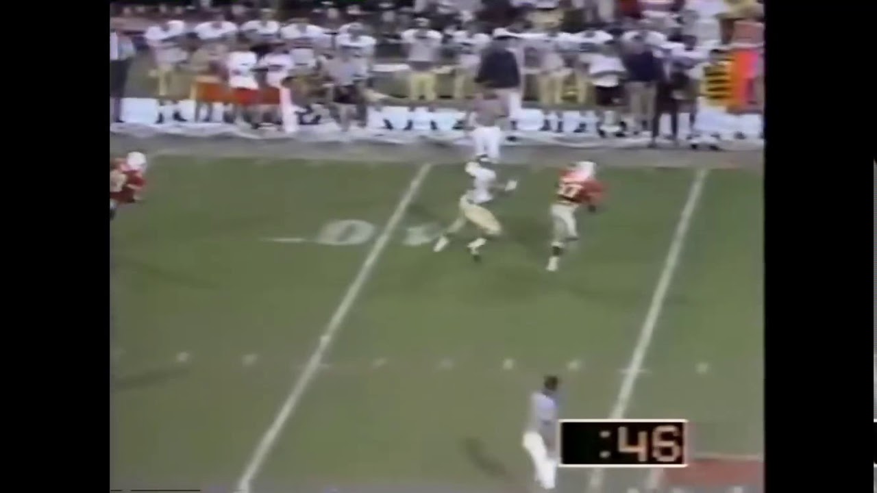 Miami vs Notre Dame 1989 Bernard Clark interception - YouTube
