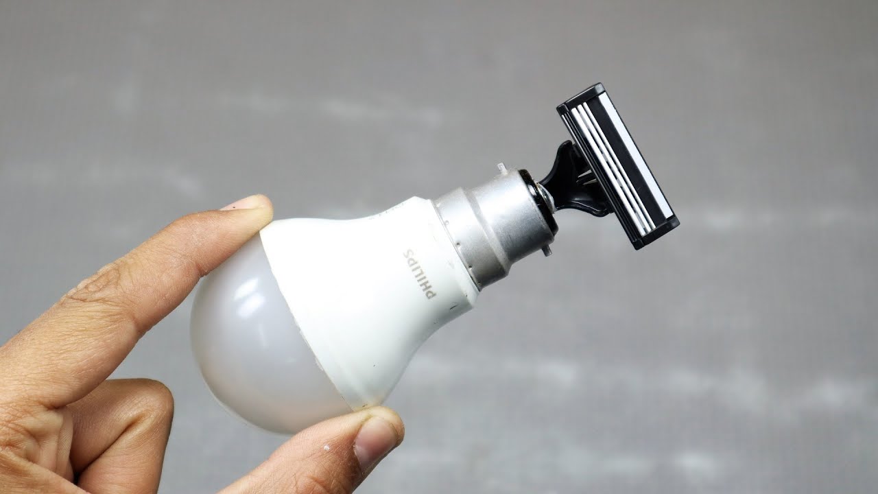 insert the Razor into the LED Bulb and the Result will Amaze you! - YouTube
