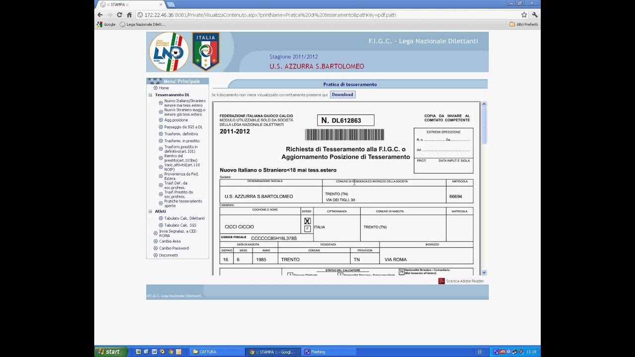 TESSERAMENTO LND ON LINE - YouTube