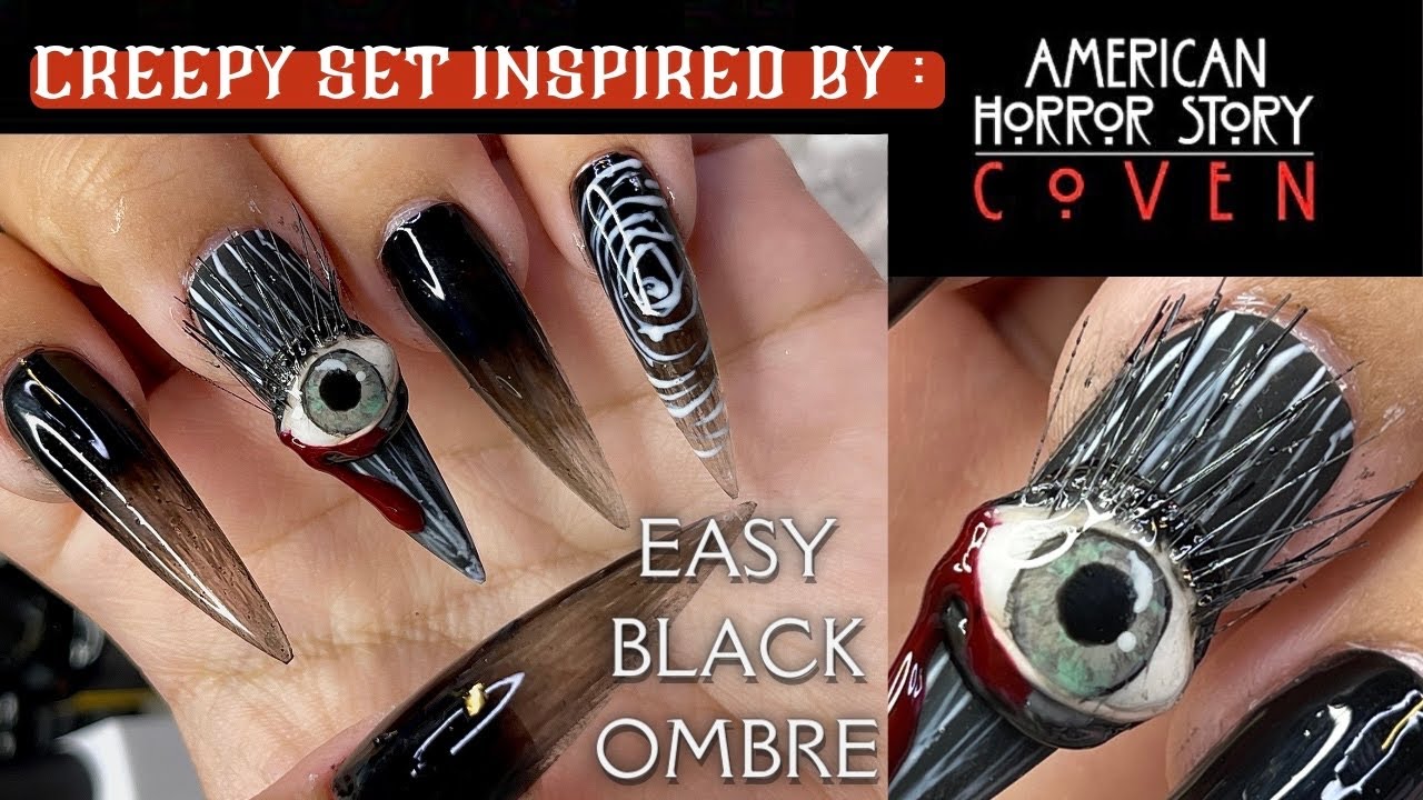 3D EYEBALL Halloween nails | AHS inspired nails | My first Halloween ...