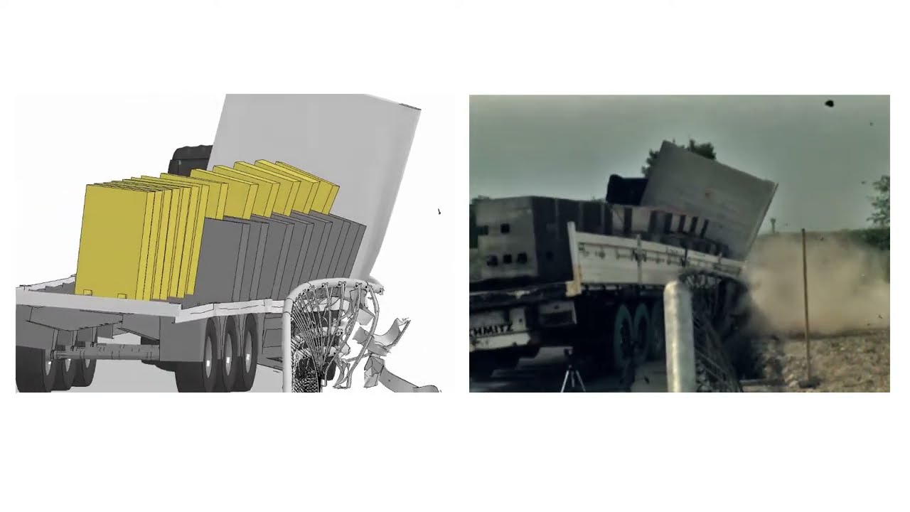 TB81 on H4b bridge barrier - LS-Dyna simulation compared to experiment ...