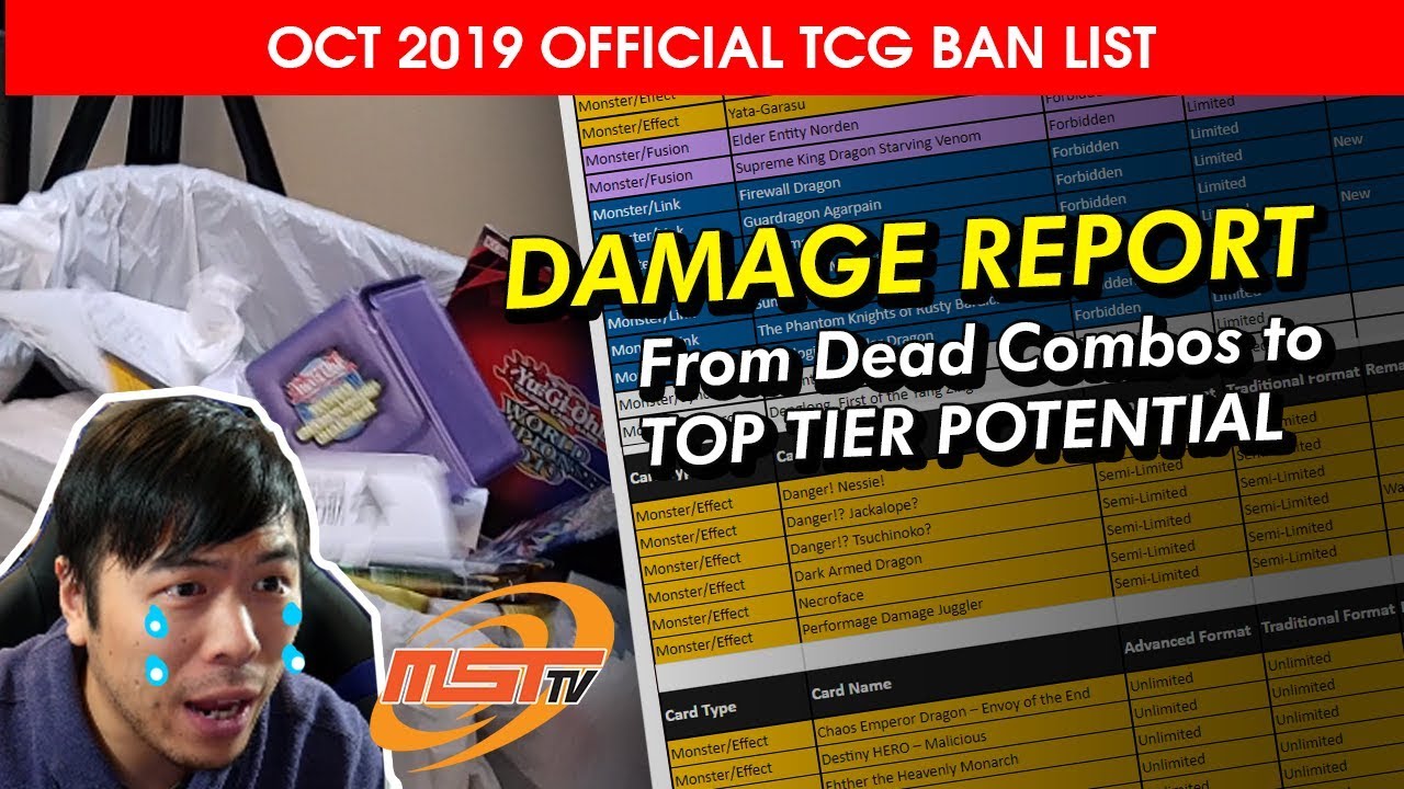 Damage Report! TCG Official Ban list OCT 2019 - YouTube