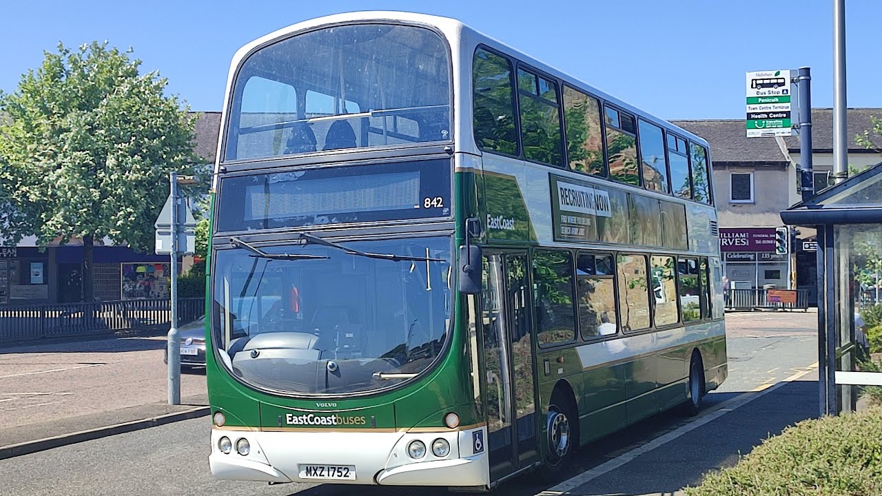 East coast buses 842 Gemini 1 Volvo B9TL (MXZ 1752) - YouTube