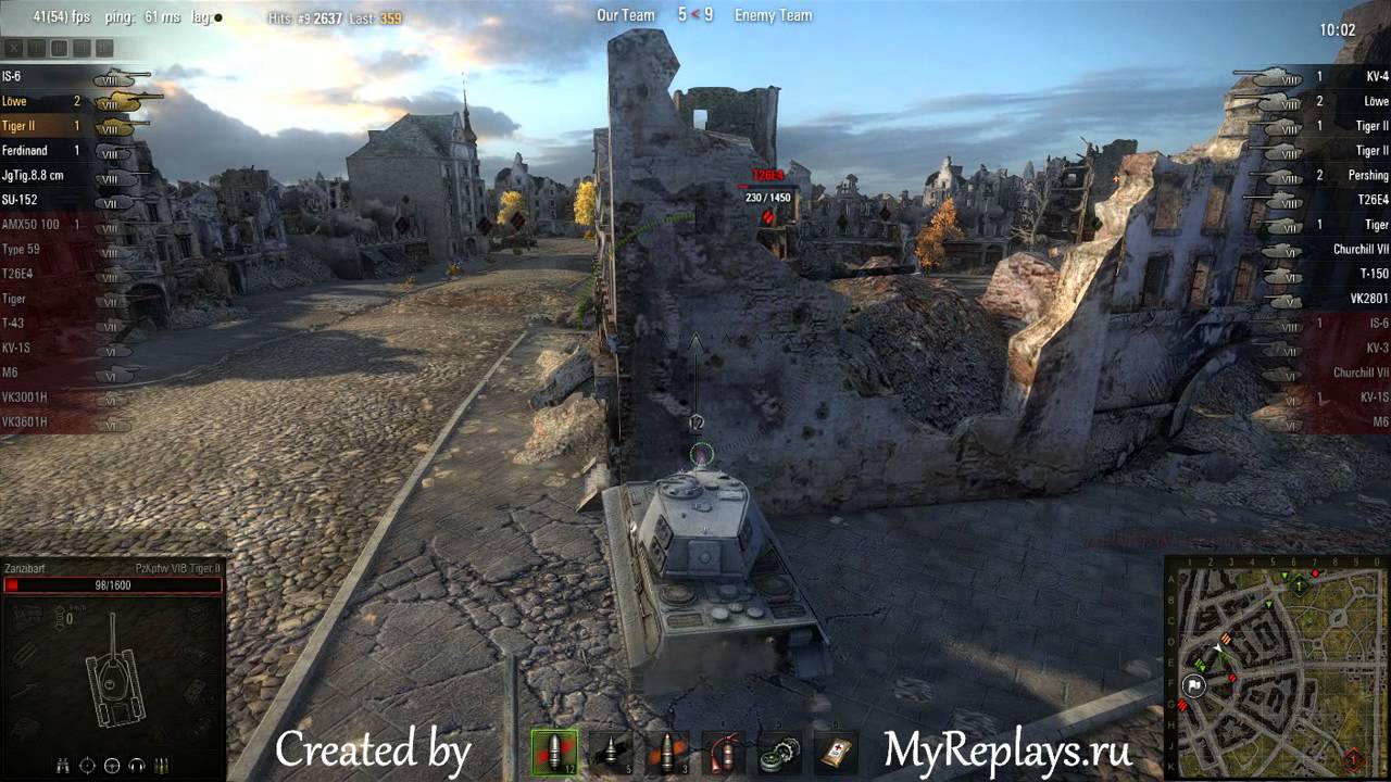 WOT: Ruinberg - PzKpfw VIB Tiger II - 4 frags - - YouTube