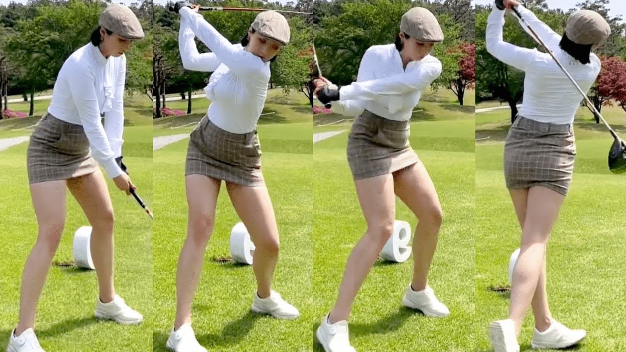 【🇰🇷女子ゴルフ】スタイル超抜群のKLPGA美女ゴルファーの豪快スイング💕何度も見てお手本にしましょう😍【韓国人女子プロゴルファー@nojuyoung_】Vol3 - YouTube