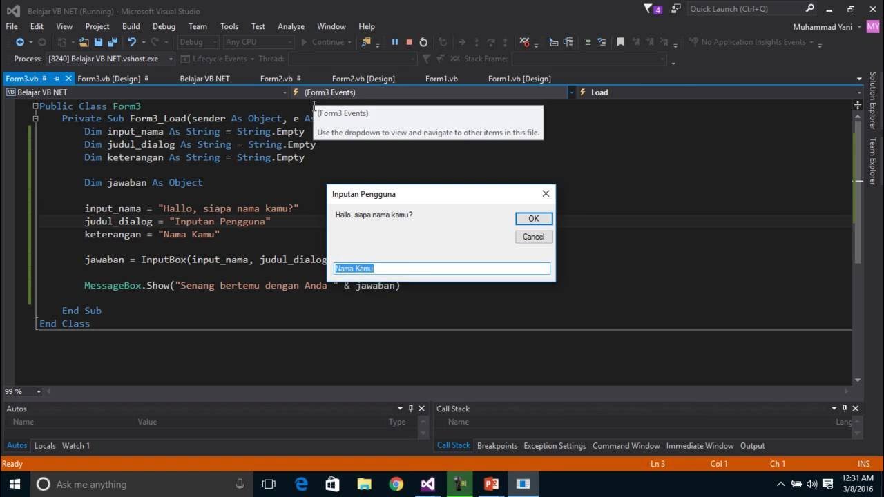 VB.NET Tutorial #3 - Input & Output Message Boxdi Visual Basic .NET - YouTube