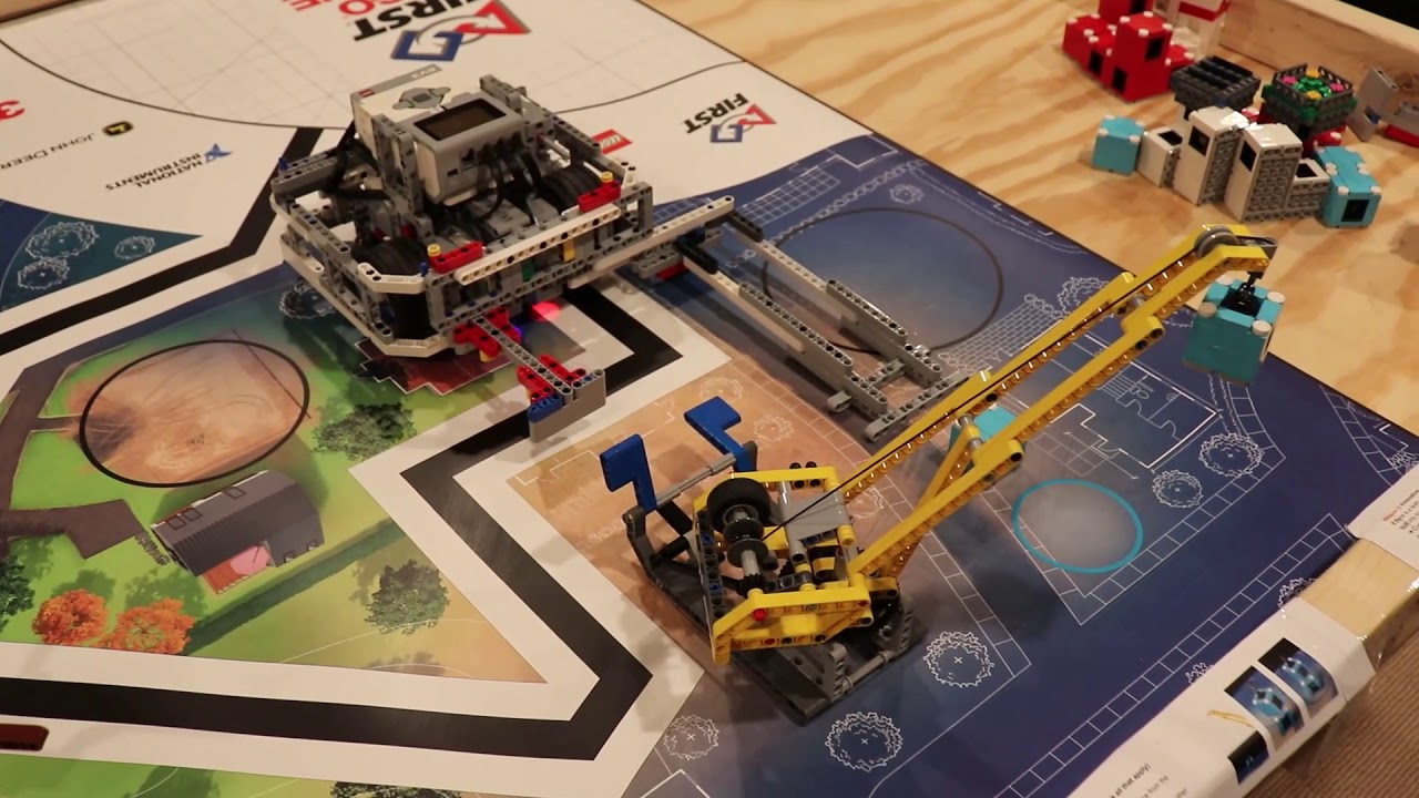 FLL City Shaper Robot Game - Crane mission Part 1 - YouTube