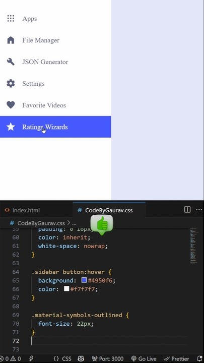 ⚡Stylish Sidebar Menu with Smooth Hover Effects #webdevelopment #coding #hovereffect #shorts ...