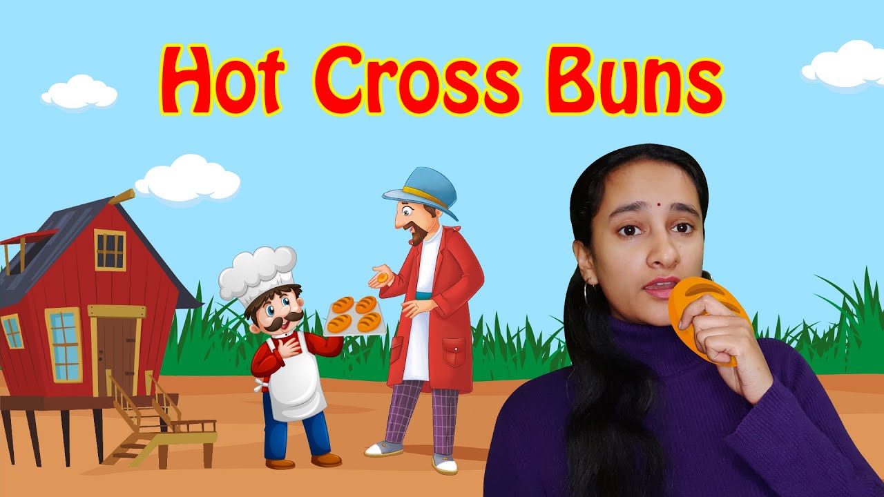 Hot Cross Buns Rhyme With Actions | Nursery Rhymes For Kids With Lyrics ...