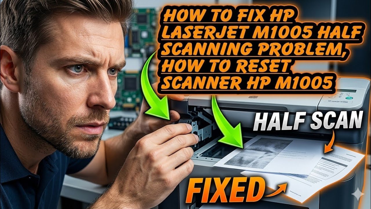 How To Fix HP Laserjet M1005 Half Scanning Problem - YouTube