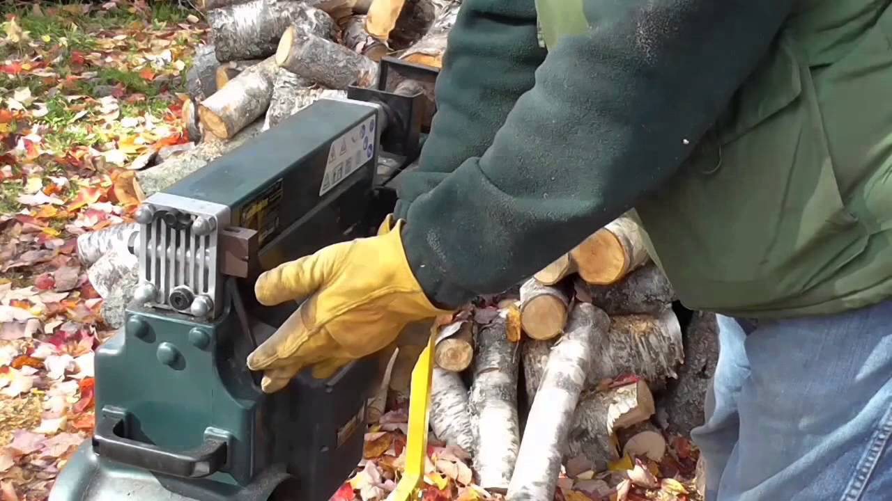 Electric Wood Splitter Action Part 1 - YouTube