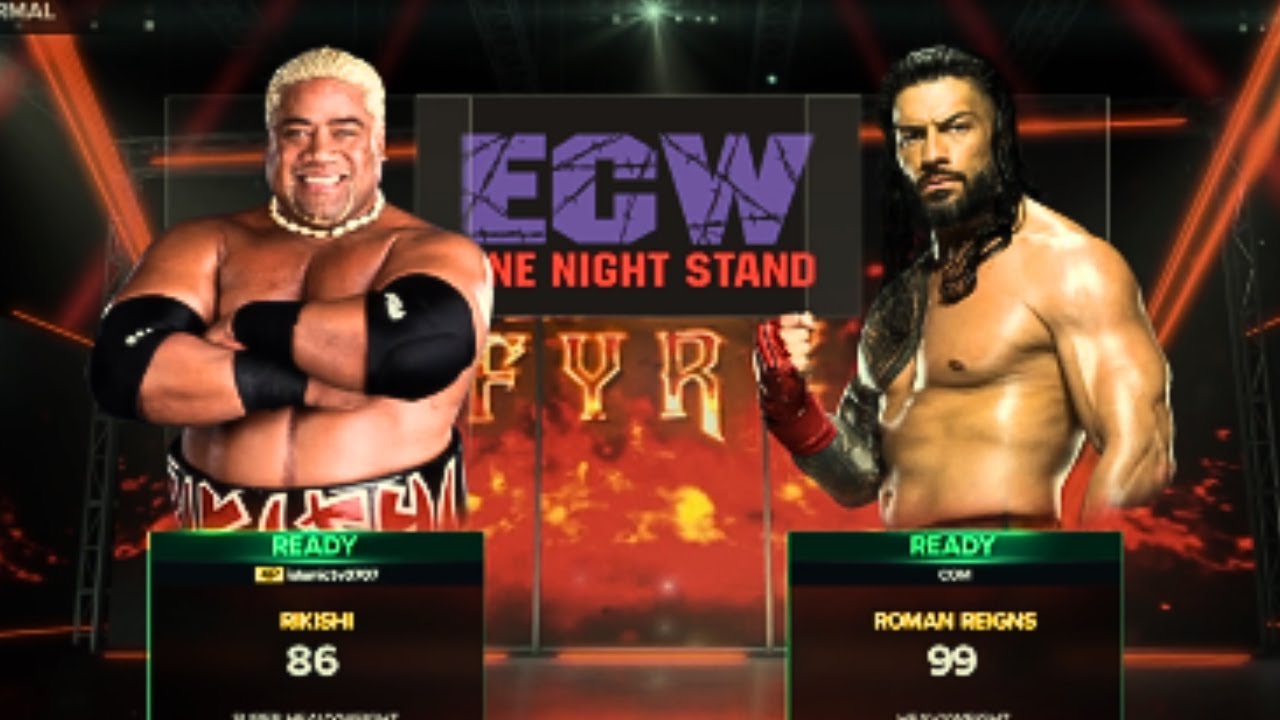 wwe 2k23 || Roman Reigns vs Rikishi || ecw one night stand gameplay ...