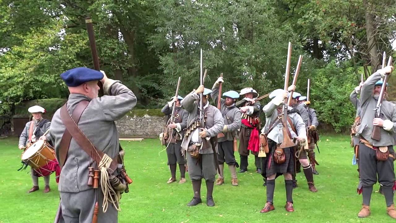 Scots Brigade Soldiers Moving Muskets Military Re-enactment Falkland ...