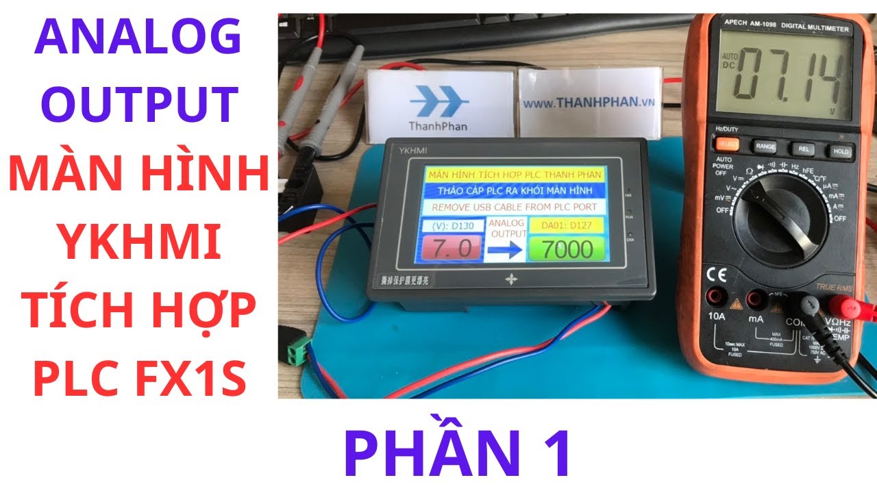 ANALOG OUTPUT #1 màn hình YKHMI tích hợp PLC FX1S - YouTube