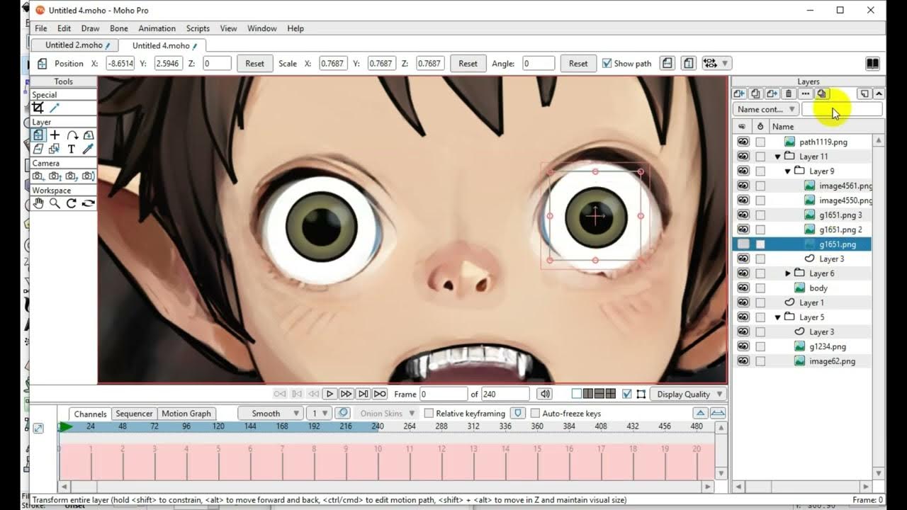 MOHO 14 Bone tool How to add bones to a PNG image - Fix Bone Flex binding and adding to a puppet ...
