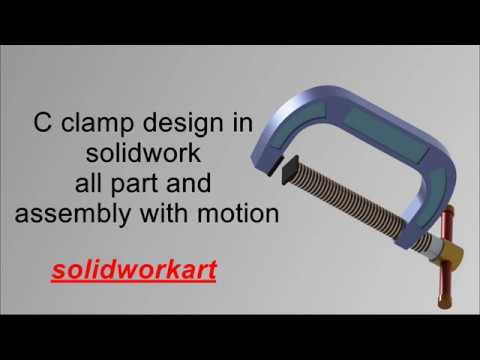 C clamp design in solidwork - YouTube