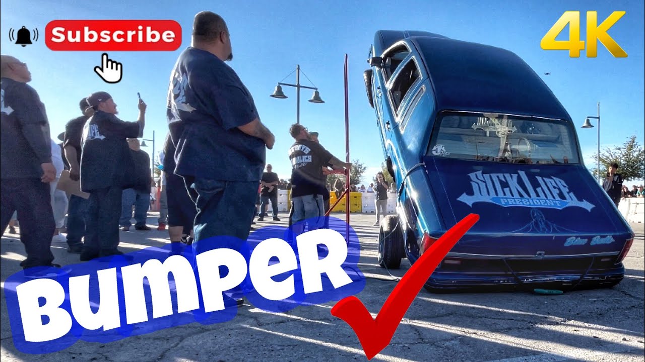Las Vegas Lowriders! Sick Life CC Lincoln Town Car hopper on the bumper ...