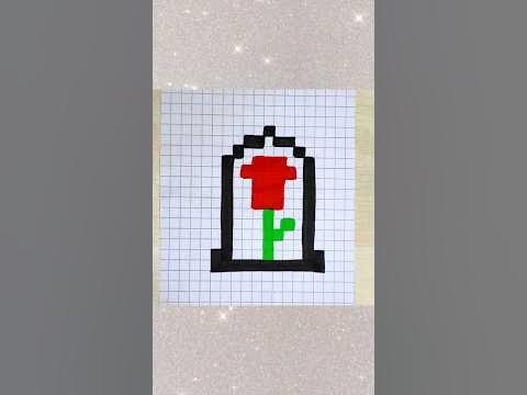 draw a rose with pixel art🌹#pixelart - YouTube