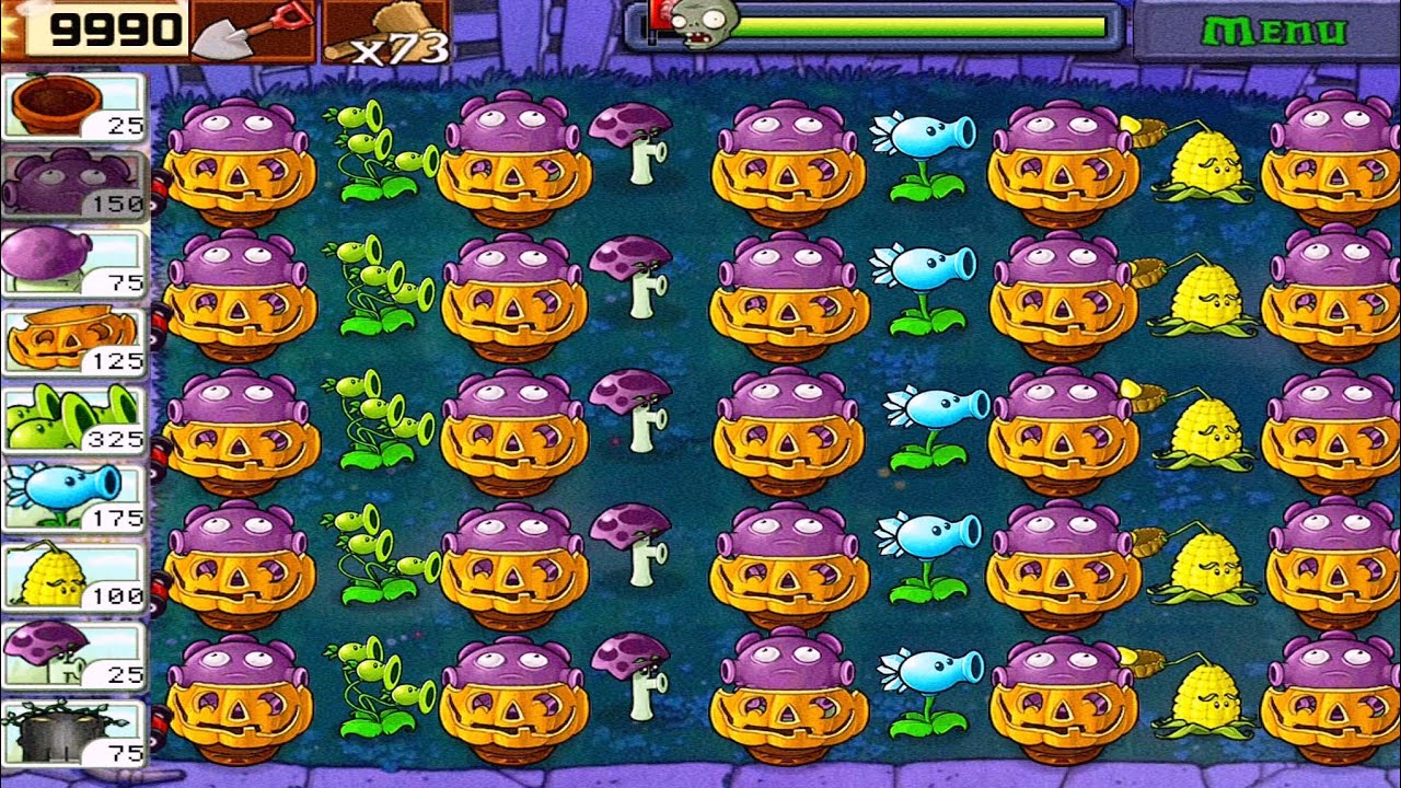 Plants vs Zombies • Three Pea, Scaredy shroom, Snow Pea, Kernel-pult ...