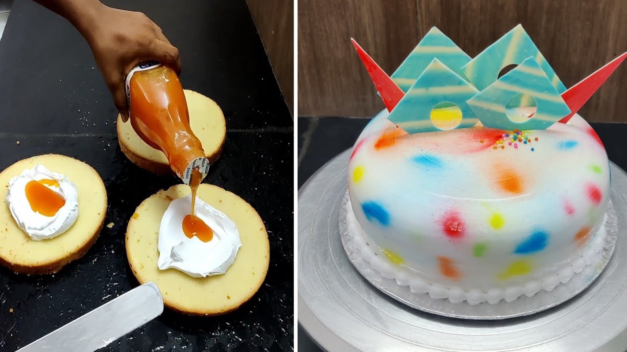 Butter Scotch Cake | Counter Model Cake | Two Best Design Cake | Mukesh ...