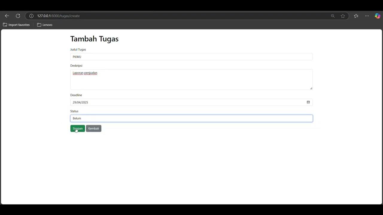 Tugas laravel membuat program daftar tugas - YouTube