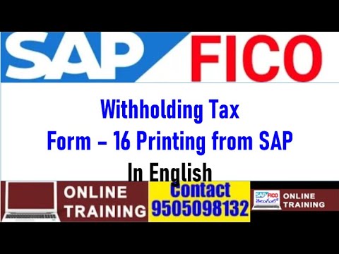 SAP FICO Batch -4||Withholding Tax ||Form - 16 Printing||In English ...