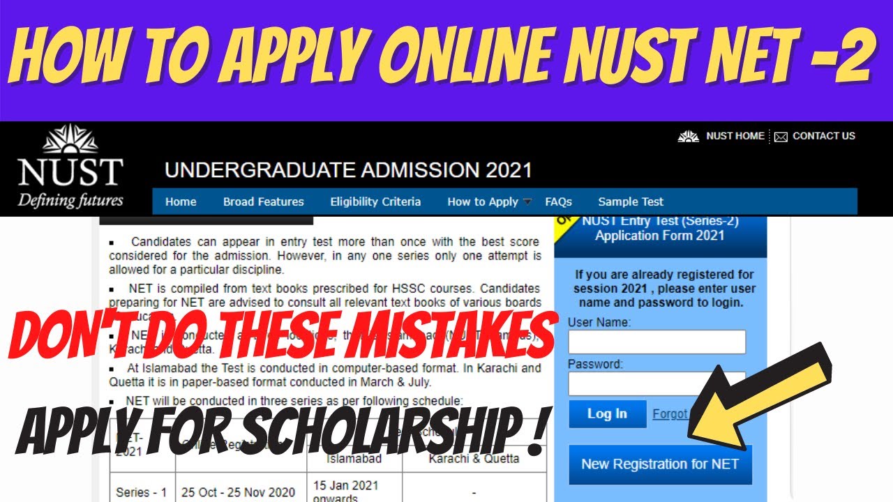 How to apply for NUST admission | Nust NET apply | NUST UNIVERISTY ...