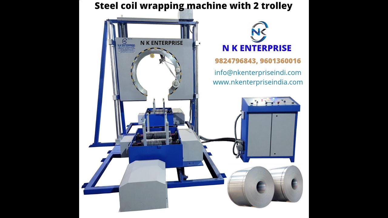 STEEL COIL WRAPPING MACHINE/ VERTICAL COIL WRAPPING MACHINE WITH DOUBLE ...