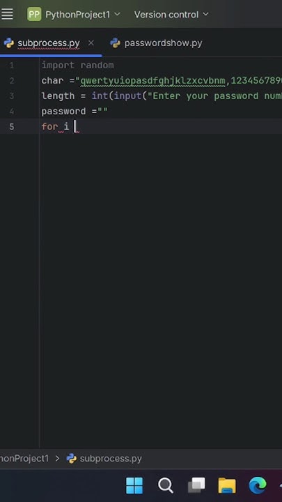 Python password generator #Python #programming #coding #vscode - YouTube