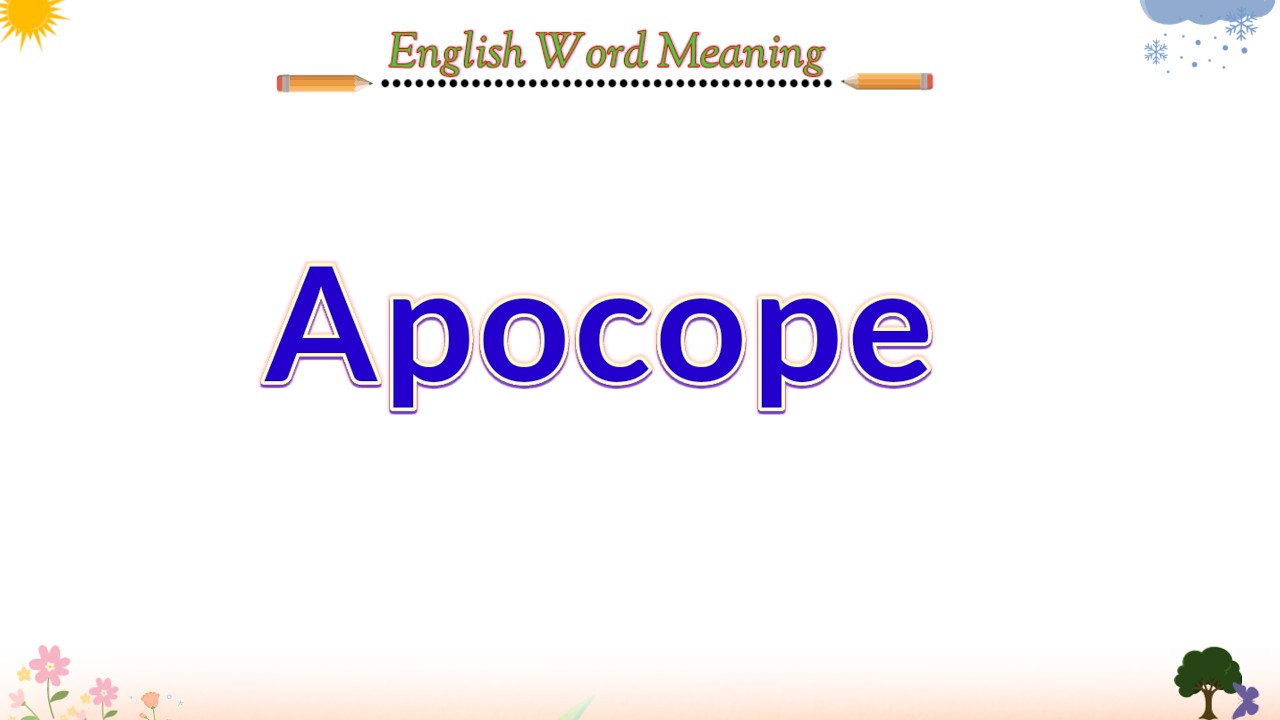 apocope in english | apocope pronunciation in english | dictionary ...