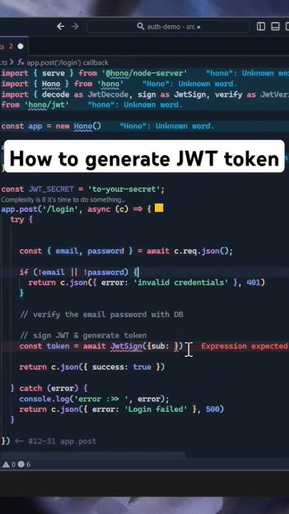 How To Generate Jwt Token In Nodejs Authentication Javascript Coding Api Youtube