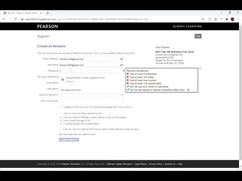Instructions for Creating a MyMathLab Account - YouTube