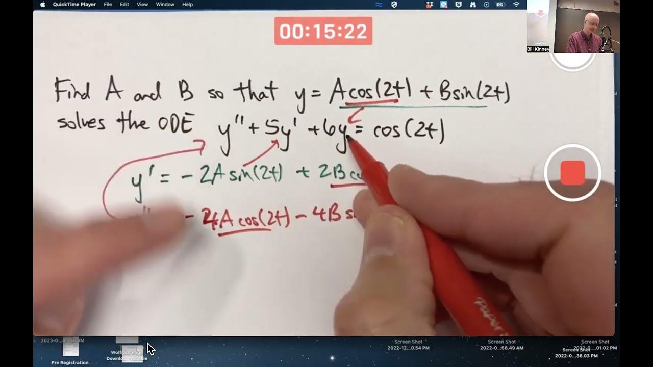 Method of Undetermined Coefficients to Find Particular Solution (2nd Order Inhomogeneous Linear ...