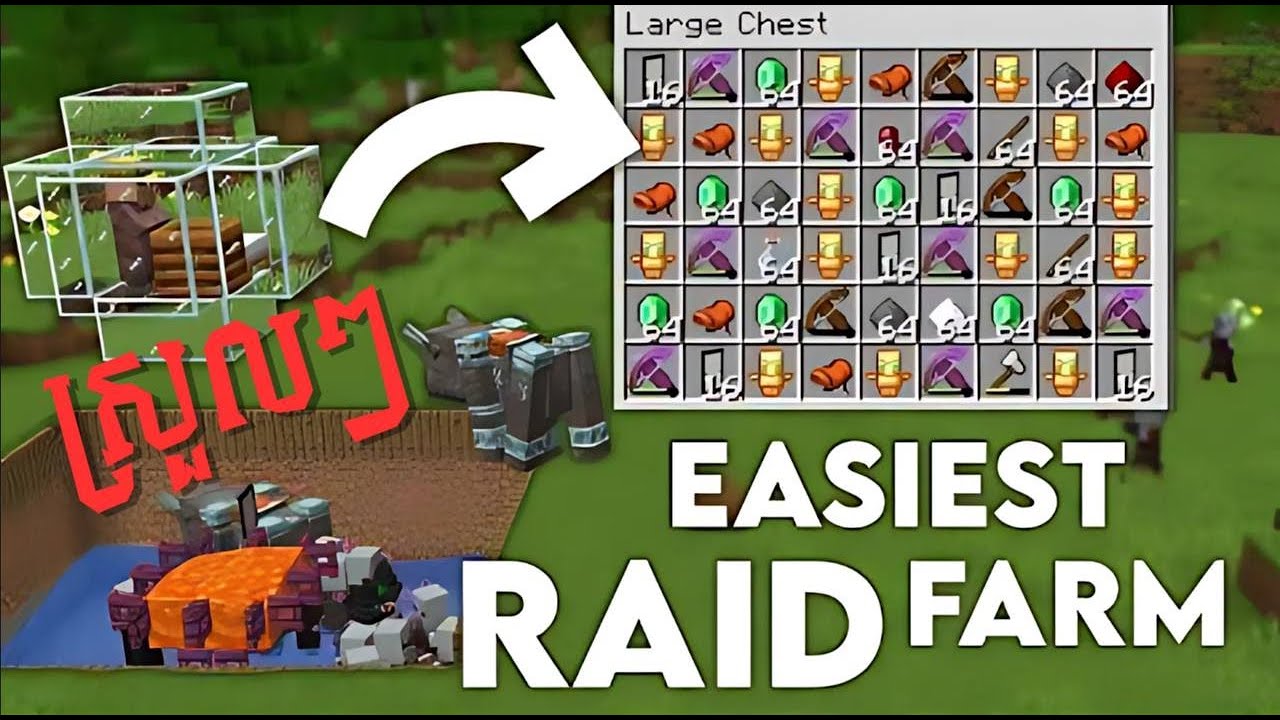របៀបធ្វើ Raid Farm (Totem) | Minecraft Java edition 1.21 - YouTube