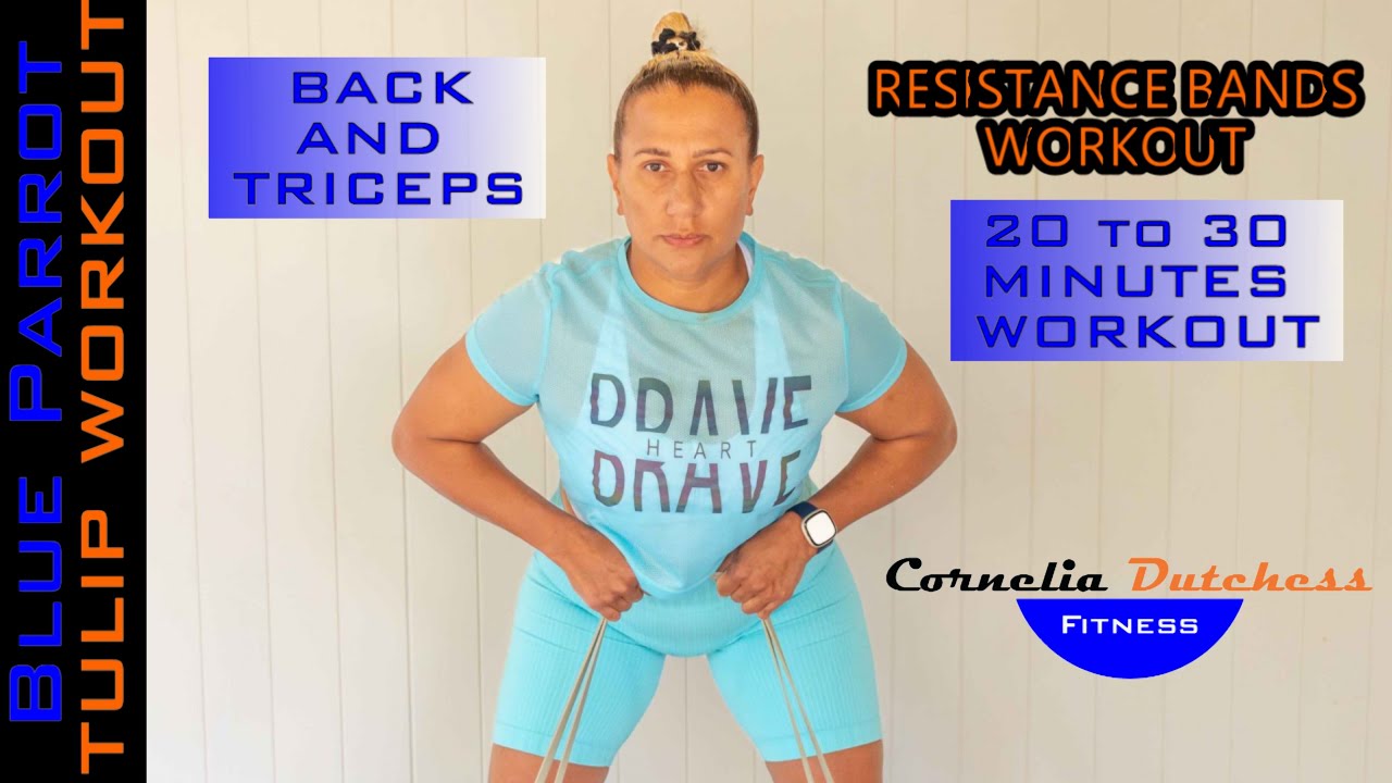 Back and Triceps Muscles Blue Parrot Tulip Workout with Resistance ...
