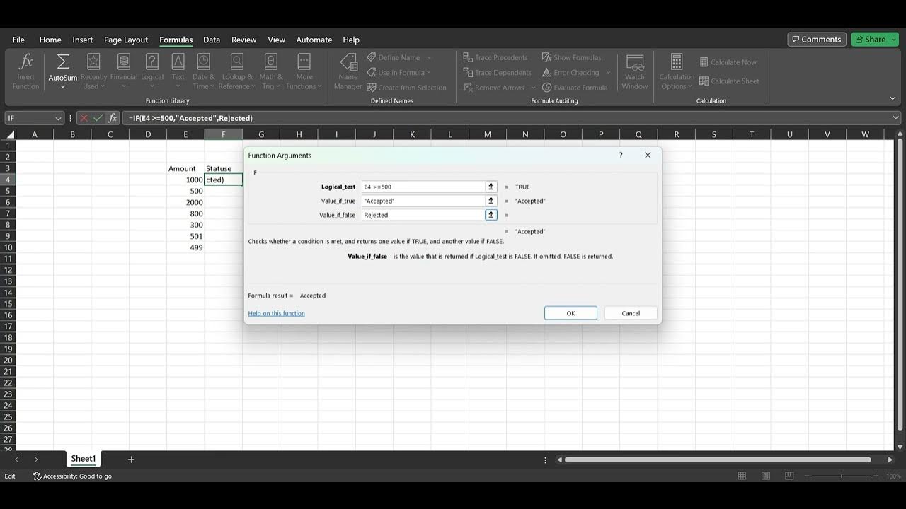 Ms. Excel. Using IF Function - YouTube
