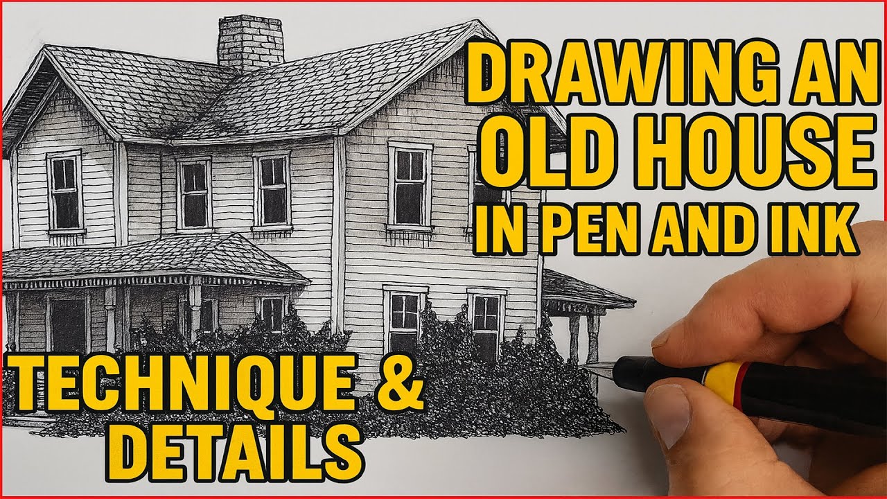 Drawing an Old House in Pen and Ink | Techniques & Details - YouTube
