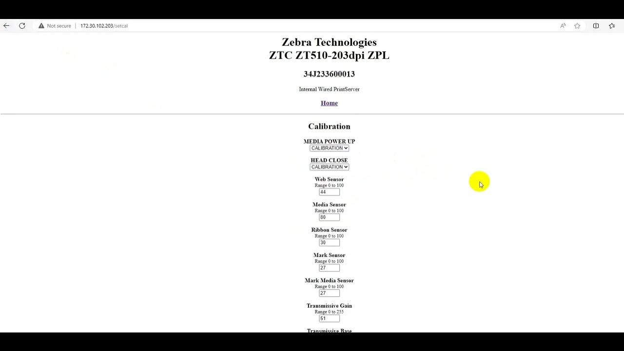 Using The Zebranet Print Server Web Page To Configure The Printer Youtube