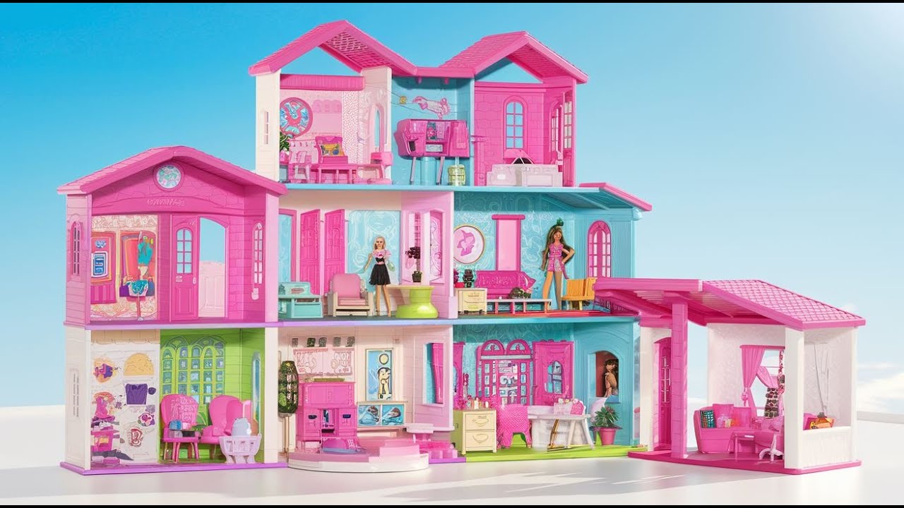 Beautiful barbie doll house | doll house cartoon | dollhouse cartoon ...